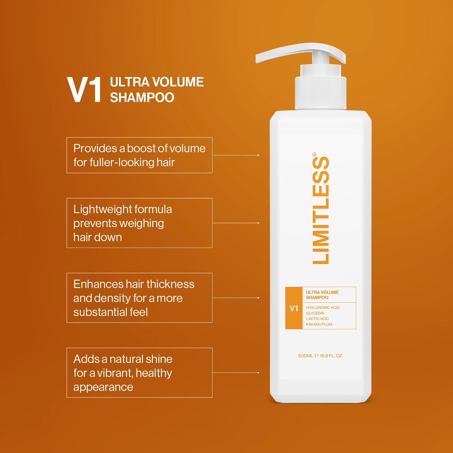 Limitless V1 Ultra Volume Shampoo 500ml – AMR Beauty Group