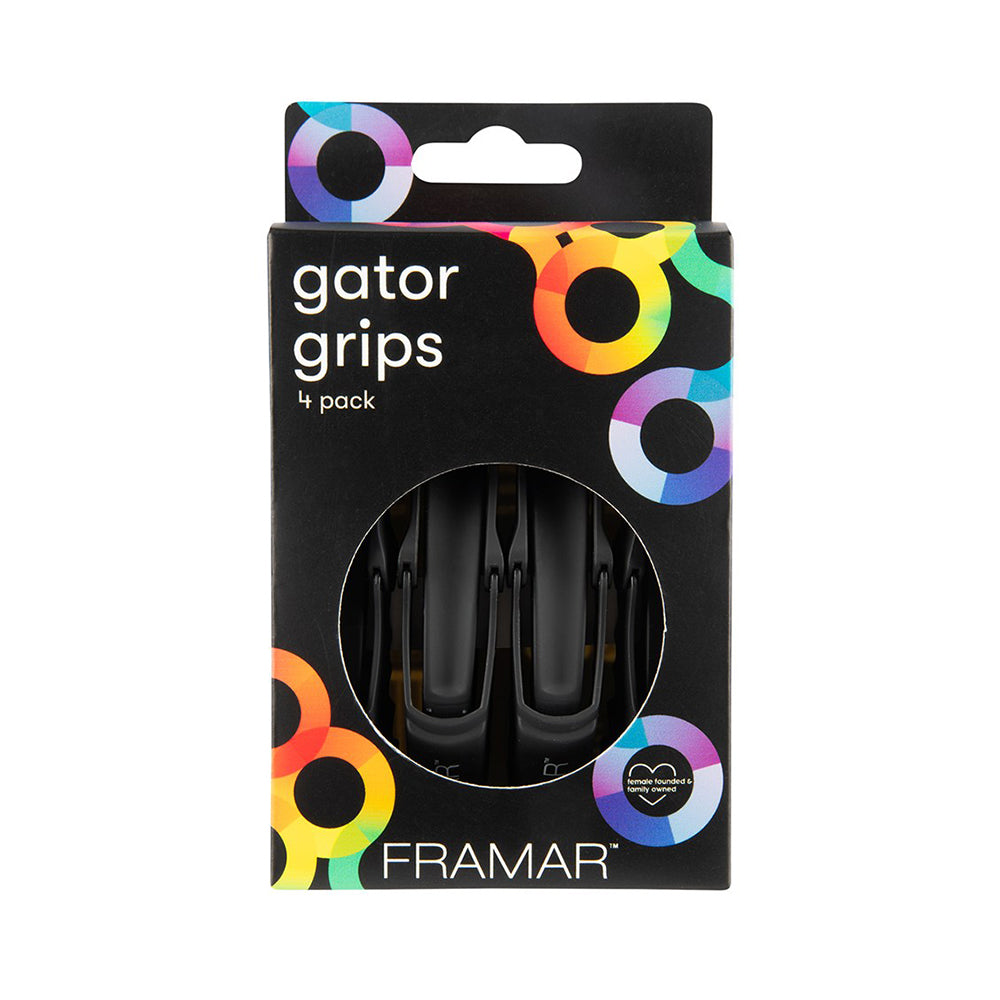 Framar Gator Grip Clips Black 4pk – AMR Beauty Group