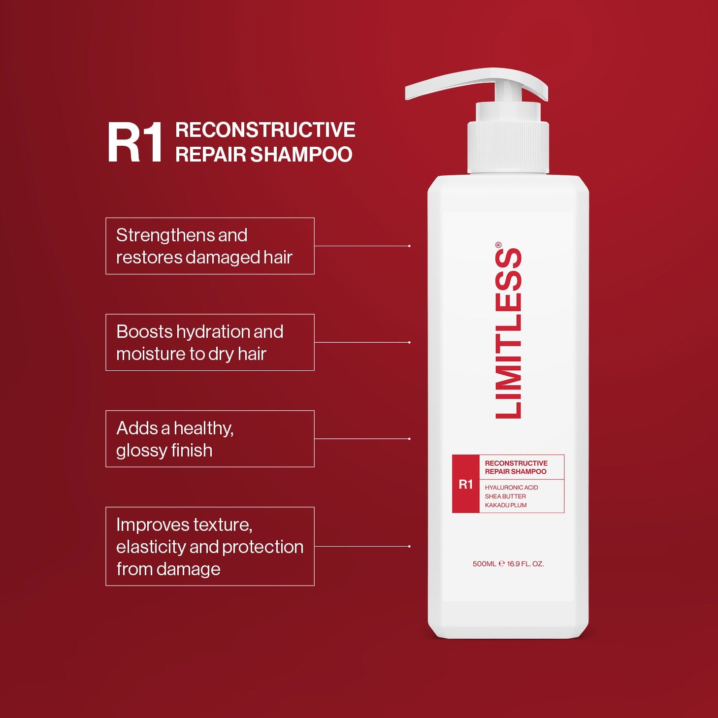 Limitless R1 Reconstructive Repair Shampoo 500ml – AMR Beauty Group