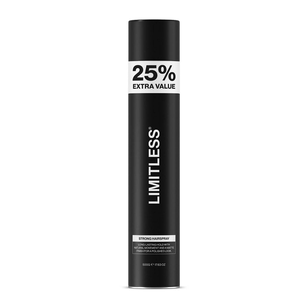 Limitless Strong Hairspray 500g – AMR Beauty Group